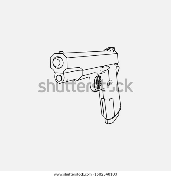 Beautiful Outline Handgun Icon Handgun Vector Stock Vector (Royalty ...