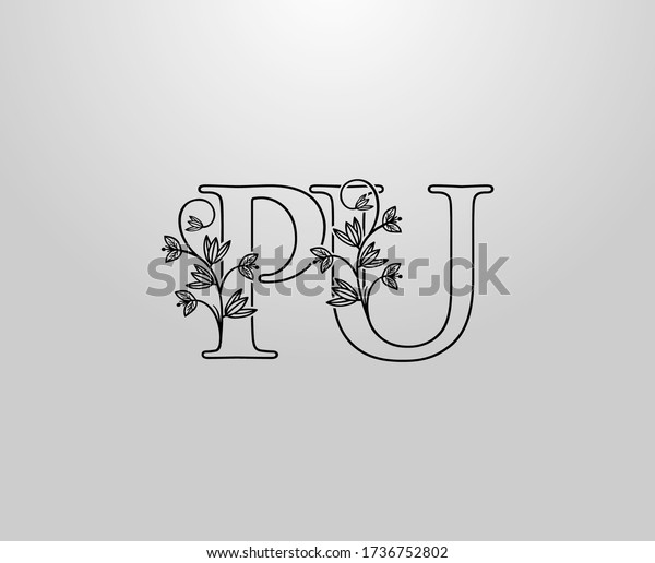 Beautiful P U Pu Letter Logo Stock Vector (Royalty Free) 1736752802 ...