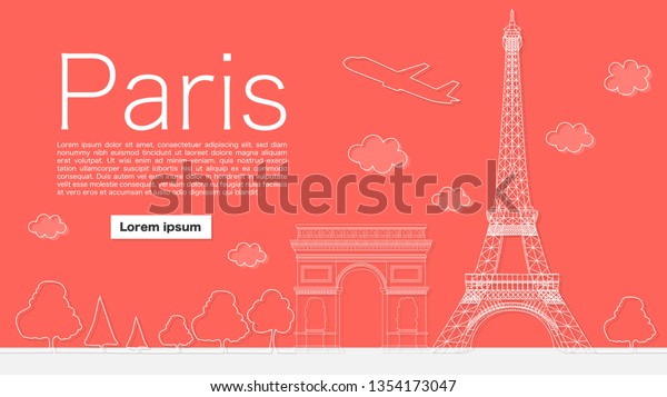 Beautiful Paris Banner Stock Vector (Royalty Free) 1354173047 ...