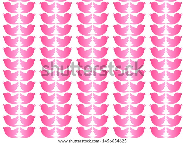 Beautiful Pattern Birds Hot Pink Light Stock Vector (Royalty Free ...