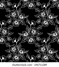 Beautiful Pattern Vectorhand Drawings Black Background Stock Vector ...