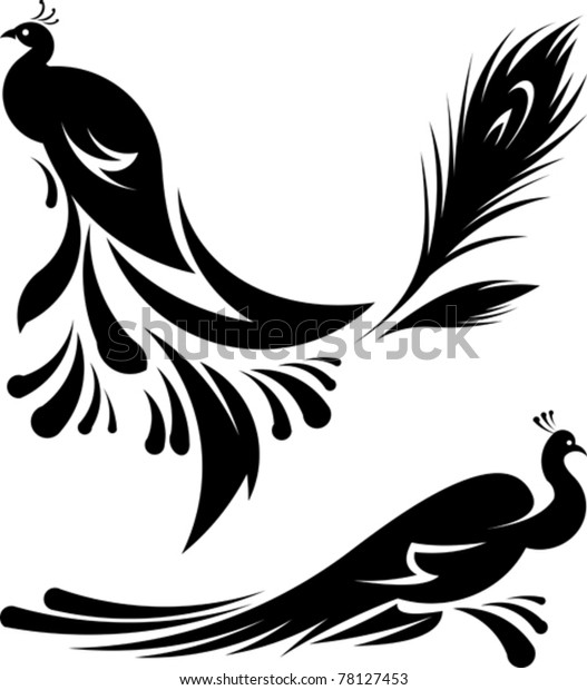 Beautiful Peacocks Vector Illustration 库存矢量图（免版税）78127453 | Shutterstock