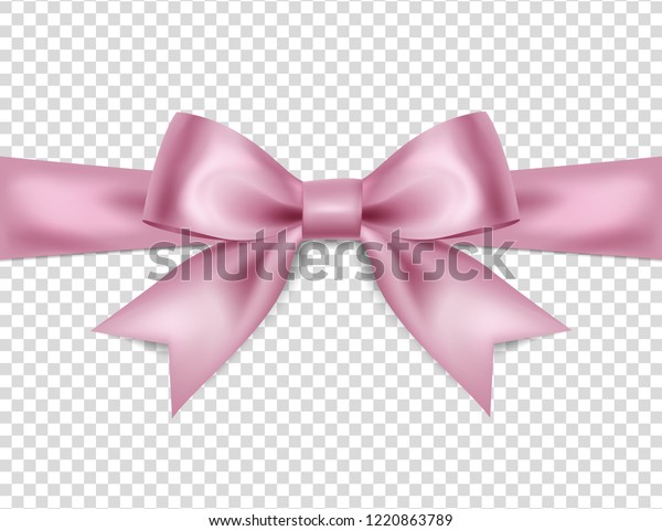 Beautiful Pink Bow Isolated On Transparent Stock Vector (Royalty Free ...