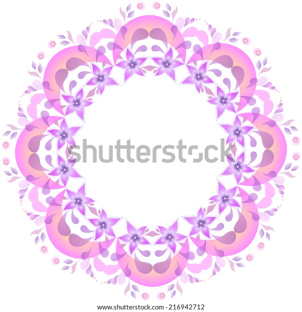 Beautiful Pink Purple Circular Pattern Floral Stock Vector (Royalty ...