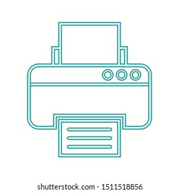 Printer Line Art Vector Illustration Isolated: เวกเตอร์สต็อก (ปลอดค่า ...