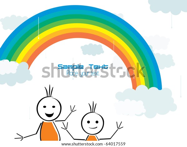Beautiful Rainbow Background Dancing Cartoon Stock Vector (Royalty Free ...