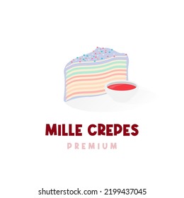 Beautiful Rainbow Mille Crepes Vector Illustration Stock Vector ...