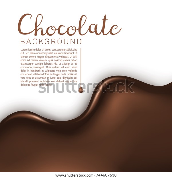 Beautiful Realistic Glossy Chocolate Flow Splash Stock Vector (Royalty ...