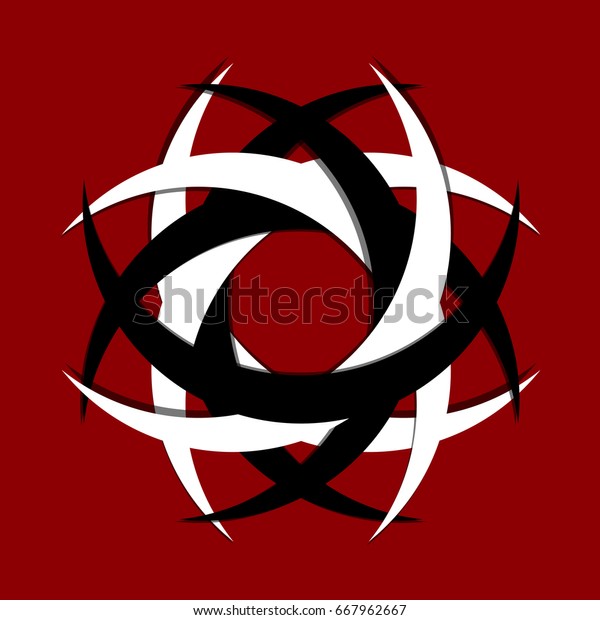 Beautiful Red Black Symbol Cross Rockers Stock Vector (Royalty Free ...