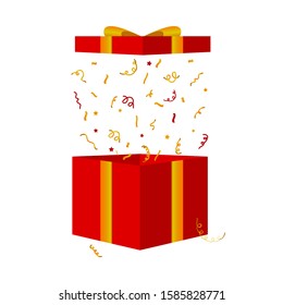 Beautiful Red Gift Box Open Lid Stock Vector (Royalty Free) 1585828771 ...