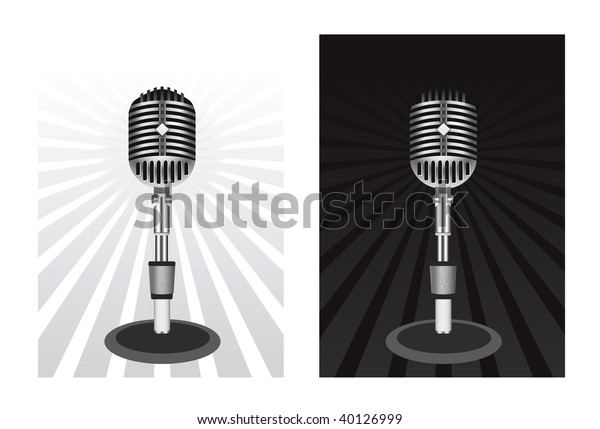 Beautiful Retro Black Vector Microphone Stock Vector (Royalty Free ...