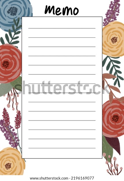 Beautiful Rose Memo Help You Planning Stock Vector (Royalty Free ...