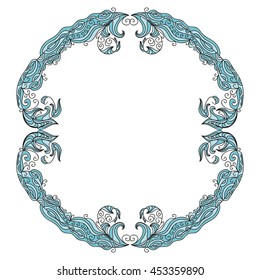 Beautiful Sea Frame Vector Illustration Stock Vector (Royalty Free ...