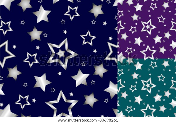 Beautiful Seamless Shiny Silver Star Pattern Stock Vector (Royalty Free ...