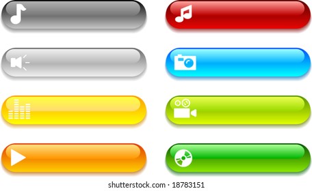 Beautiful Shiny Buttons Vector Illustration: เวกเตอร์สต็อก (ปลอดค่า ...