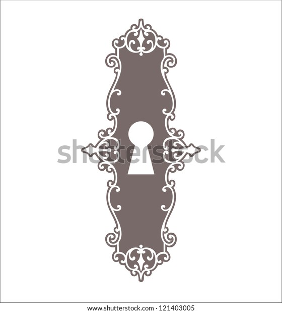 Beautiful Silhouette Keyhole Decorated Frame Stock Vector (Royalty Free ...