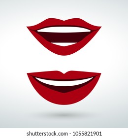 Beautiful Smile Lip Vector Stock Vector (Royalty Free) 1055821901