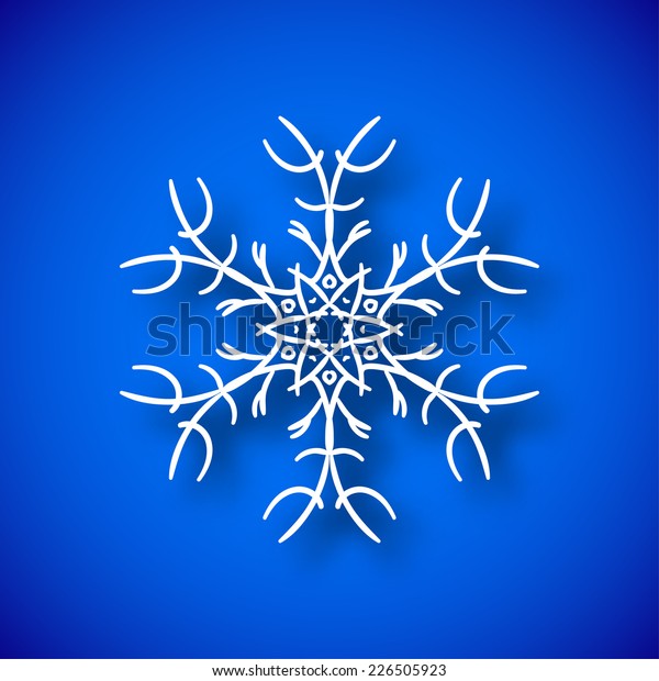Beautiful Snowflake Shadow On Blue Background Stock Vector (Royalty ...