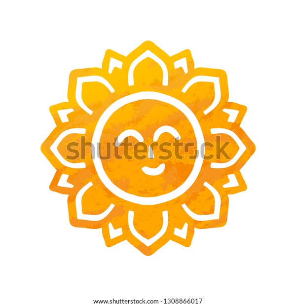 Beautiful Sun Structure Hand Drawn Stock Vector (Royalty Free ...