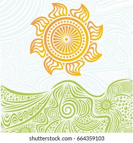 Beautiful Sun Vector Illustration Stock Vector (Royalty Free) 664359103 ...
