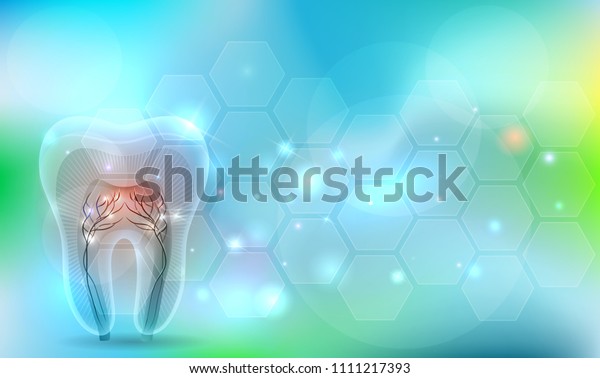 Beautiful Transparent Tooth On Light Blue Stock Vector (Royalty Free ...