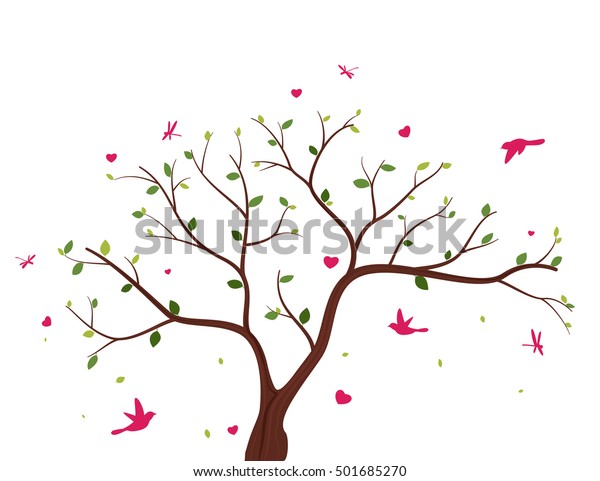 Beautiful Tree Birds Stock Vector (Royalty Free) 501685270 | Shutterstock