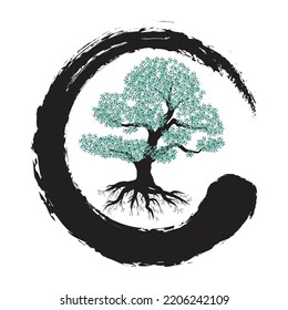 Beautiful Tree Inside Zen Symbol Stock Vector (Royalty Free) 2206242109 ...