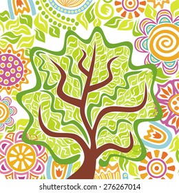 Beautiful Tree Nature Pattern Background Vector Stock Vector (Royalty ...