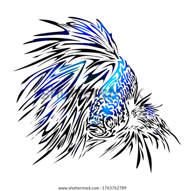 Beautiful Tribal Vector Colorful Betta Fish Stock Vector (Royalty Free ...