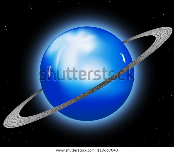 Beautiful Uranus Planet Vector Abstract Background Stock Vector ...