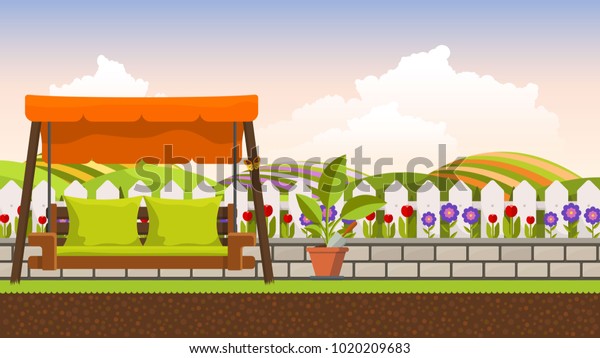 Beautiful Vector Art Flower Bed Garden: vector de stock (libre de ...