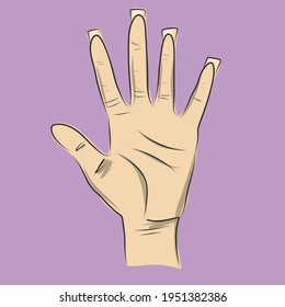 Beautiful Vector Beige Hand Illustration Stock Vector (Royalty Free ...