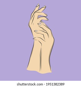 Beautiful Vector Beige Hand Illustration Stock Vector (Royalty Free ...