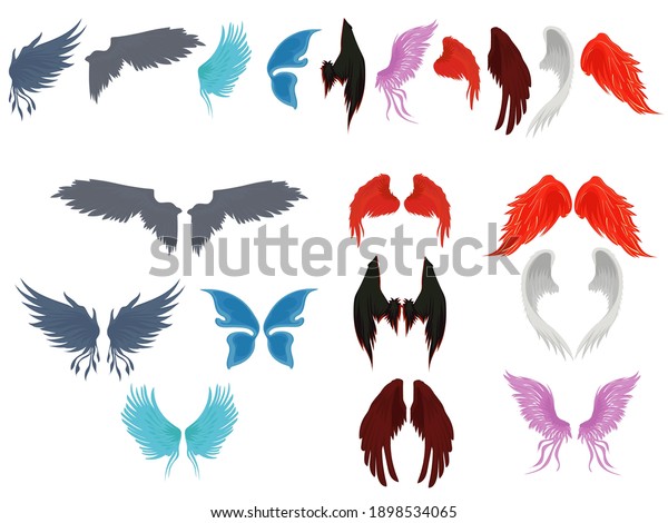 Beautiful Vector Cartoon Wings Picture Stock Vector (Royalty Free ...