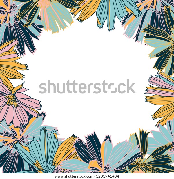 Beautiful Vector Flower Frame Botanical Image: เวกเตอร์สต็อก (ปลอดค่าลิขสิทธิ์) 1201941484 ...
