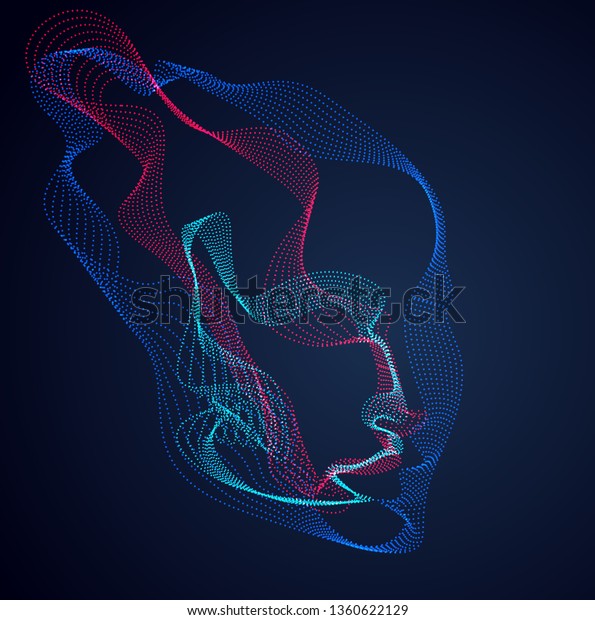 Beautiful Vector Human Face Portrait Artistic: เวกเตอร์สต็อก (ปลอดค่า ...