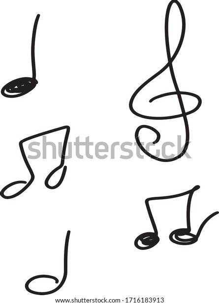 Beautiful Vector Notes Treble Clef Stock Vector (Royalty Free ...