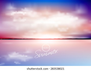 Beautiful Vector Sunsetseascape Stock Vector (Royalty Free) 283538021 ...
