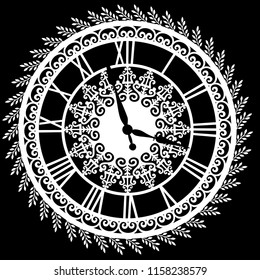 Elegant Victorian Clock Face Hands Decorative Stock Vector (Royalty ...