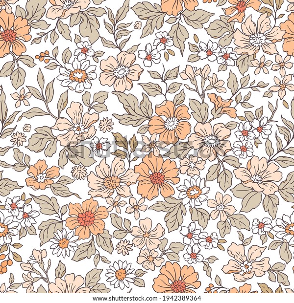 Beautiful Vintage Floral Pattern Small Realistic Stock Vector (Royalty ...
