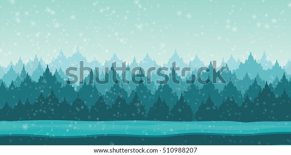 Beautiful Winter Landscape 2d Game Application Stock Vector (Royalty ...