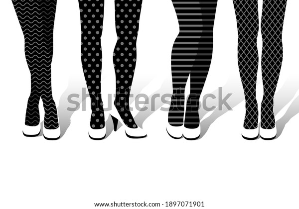 Beautiful Womans Legs Different Poses Fancy Stock Vector (Royalty Free ...