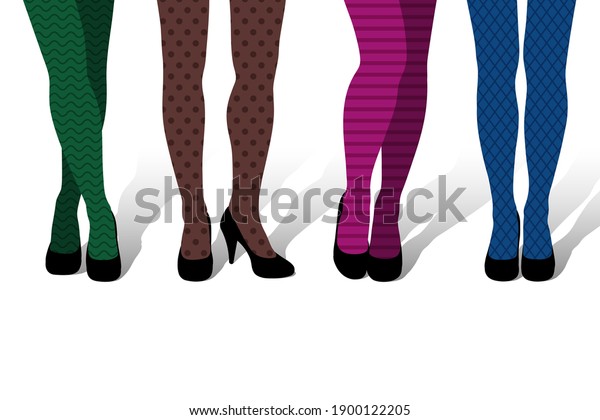 Beautiful Womans Legs Different Poses Fancy Stock Vector (Royalty Free ...