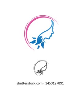 Beautiful Womans Profile Face Vector Logo Stock Vector (Royalty Free ...