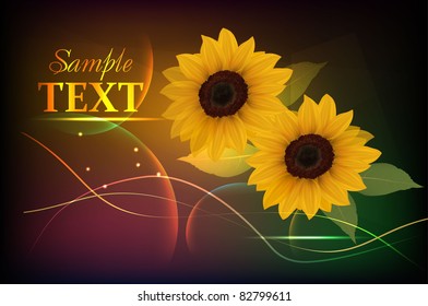 Beautiful Yellow Sunflower Background Vector Stock Vector (Royalty Free) 82799611 | Shutterstock