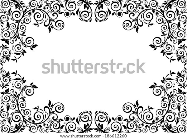Beautifull Art Border Isolate On White Stock Vector (Royalty Free ...