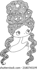 Beauty Hair Pattern Design Vector Drawing Stock Vector (Royalty Free ...