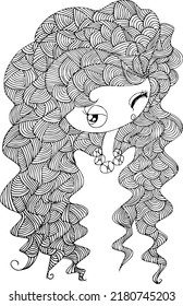 Beauty Hair Pattern Design Vector Drawing Stock Vector (Royalty Free ...