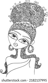 Beauty Hair Pattern Design Vector Drawing Stock Vector (Royalty Free ...