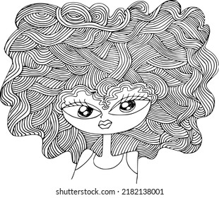 Beauty Hair Pattern Design Vector Drawing Stock Vector (Royalty Free ...